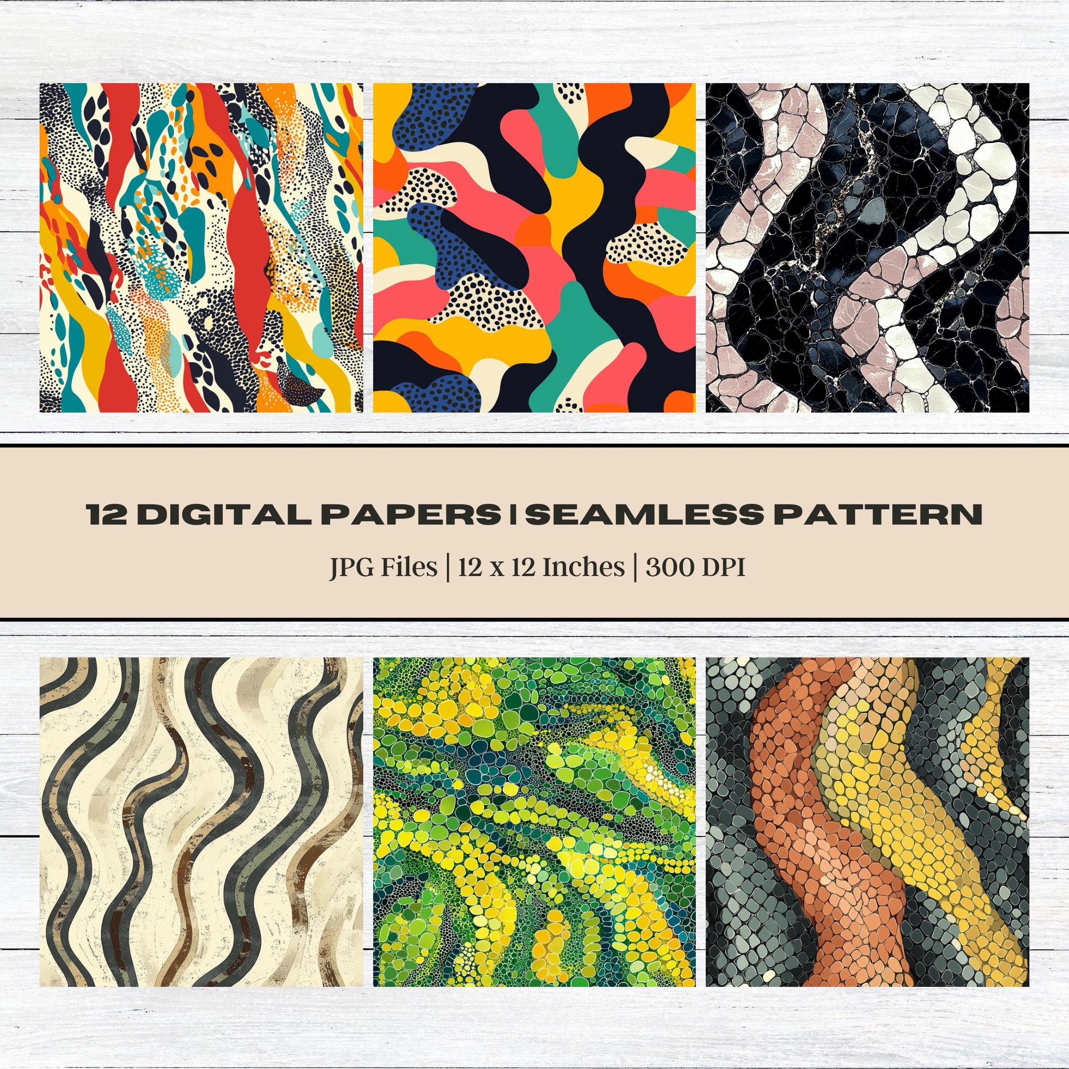 12 Abstract Snake Skin Digital Paper, Leather Pattern, Snake Skin ...
