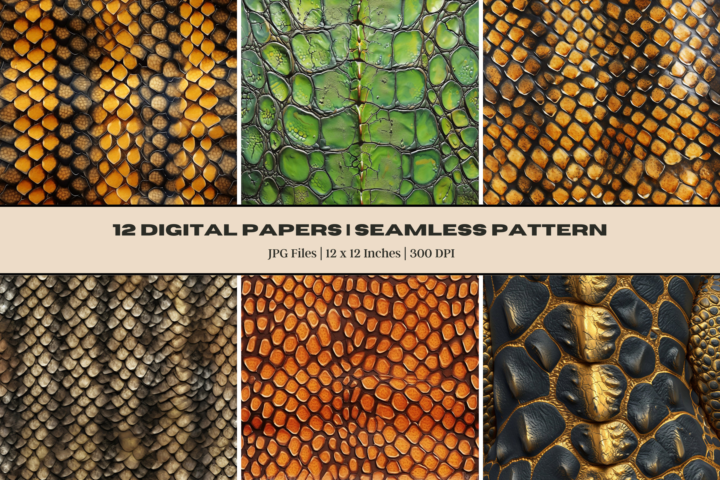 12 Snake Skin Digital Paper, Leather Pattern, Snake Skin Textures, Snake Skin Vector, Reptile ...