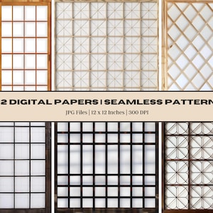 12 Japanese Paper Panels Digital Paper, Zen Garden, Japanese Paper ...