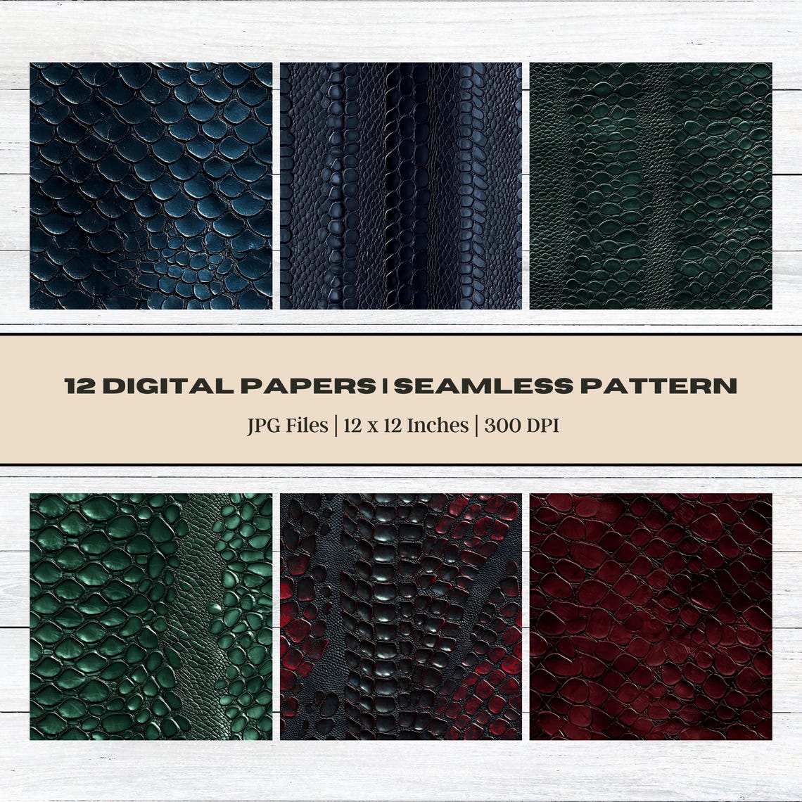 12 Snake Skin Digital Paper, Leather Pattern, Snake Skin Textures ...