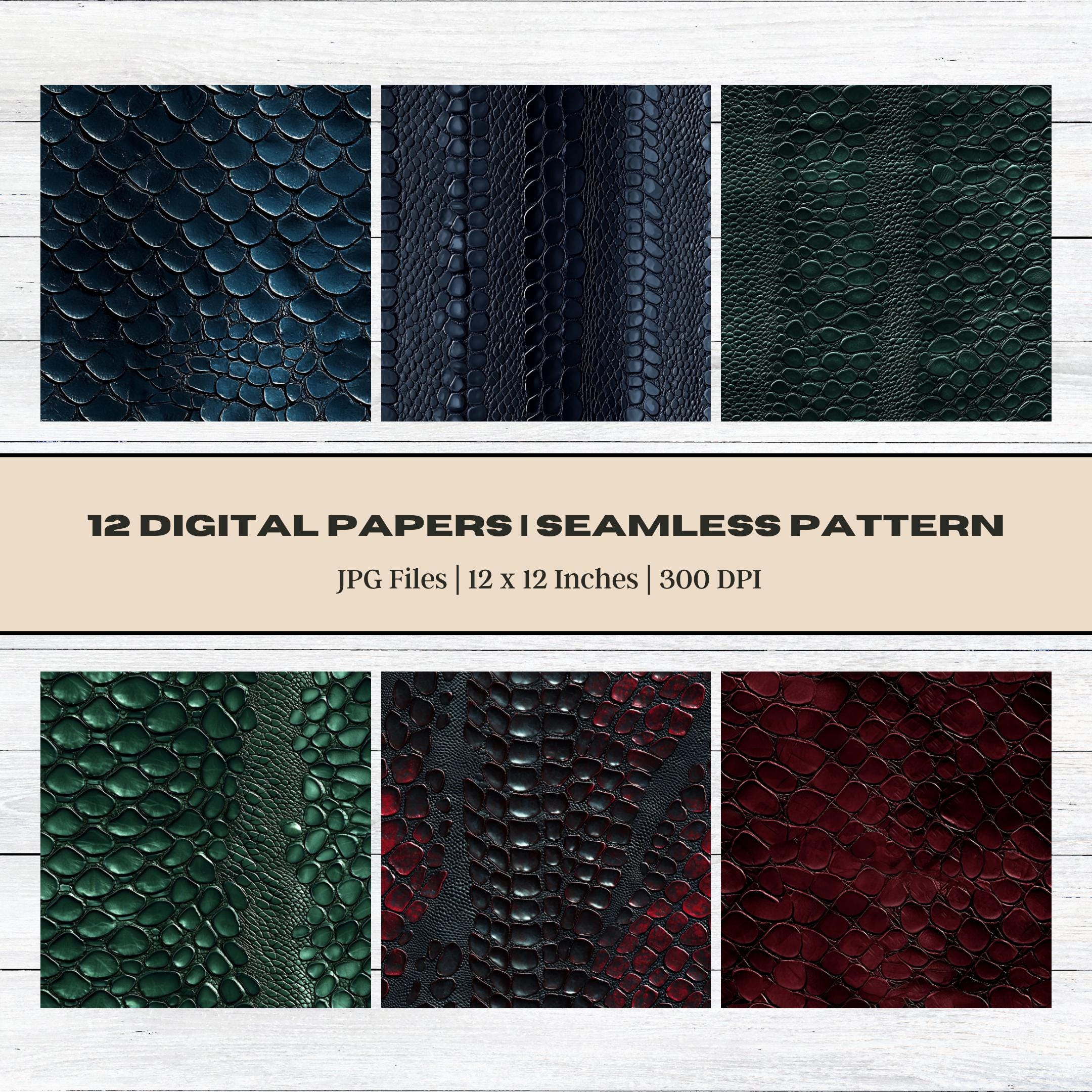 12 Snake Skin Digital Paper, Leather Pattern, Snake Skin Textures ...