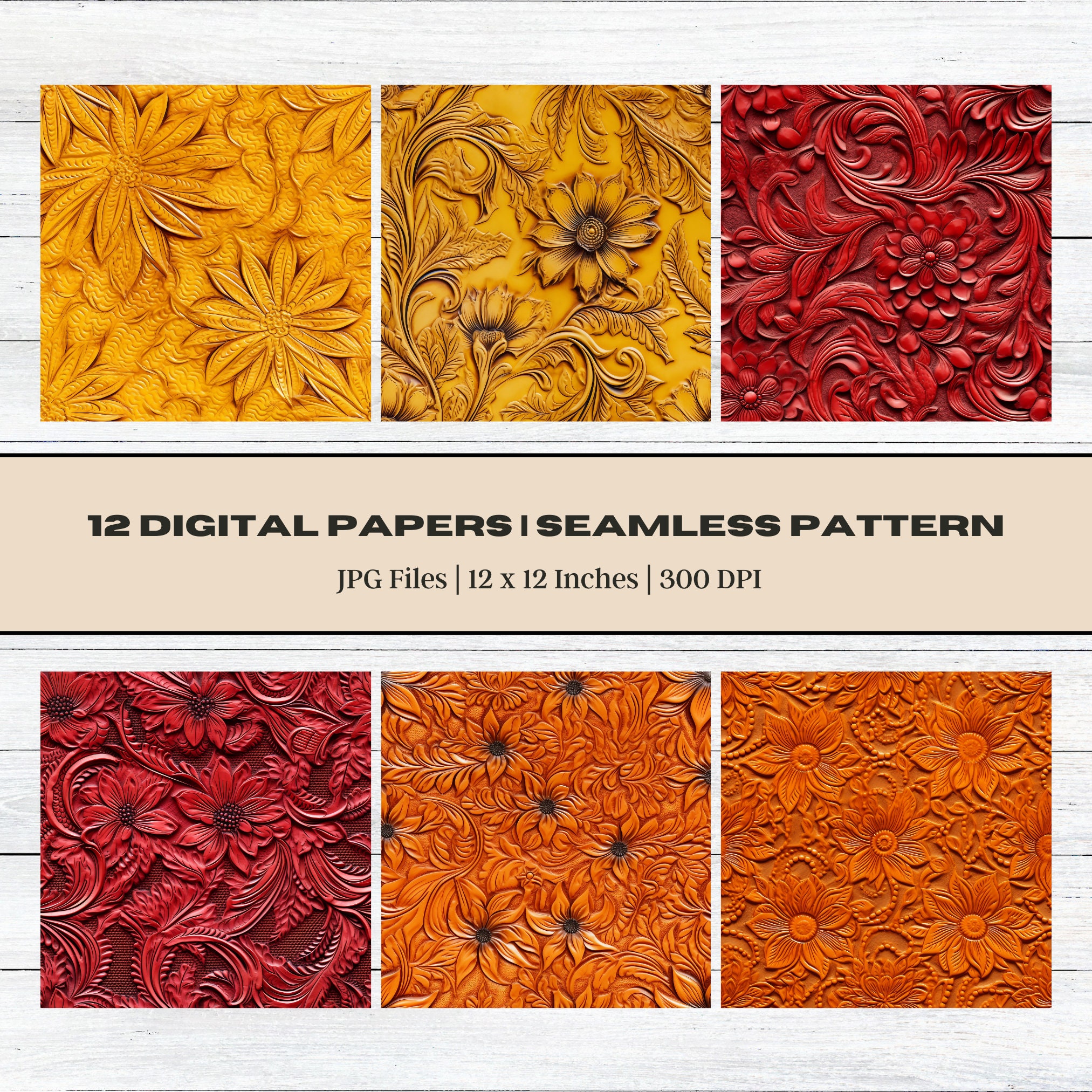 12 Engraved Leather Digital Paper, Leather Pattern, Embossed Leather ...