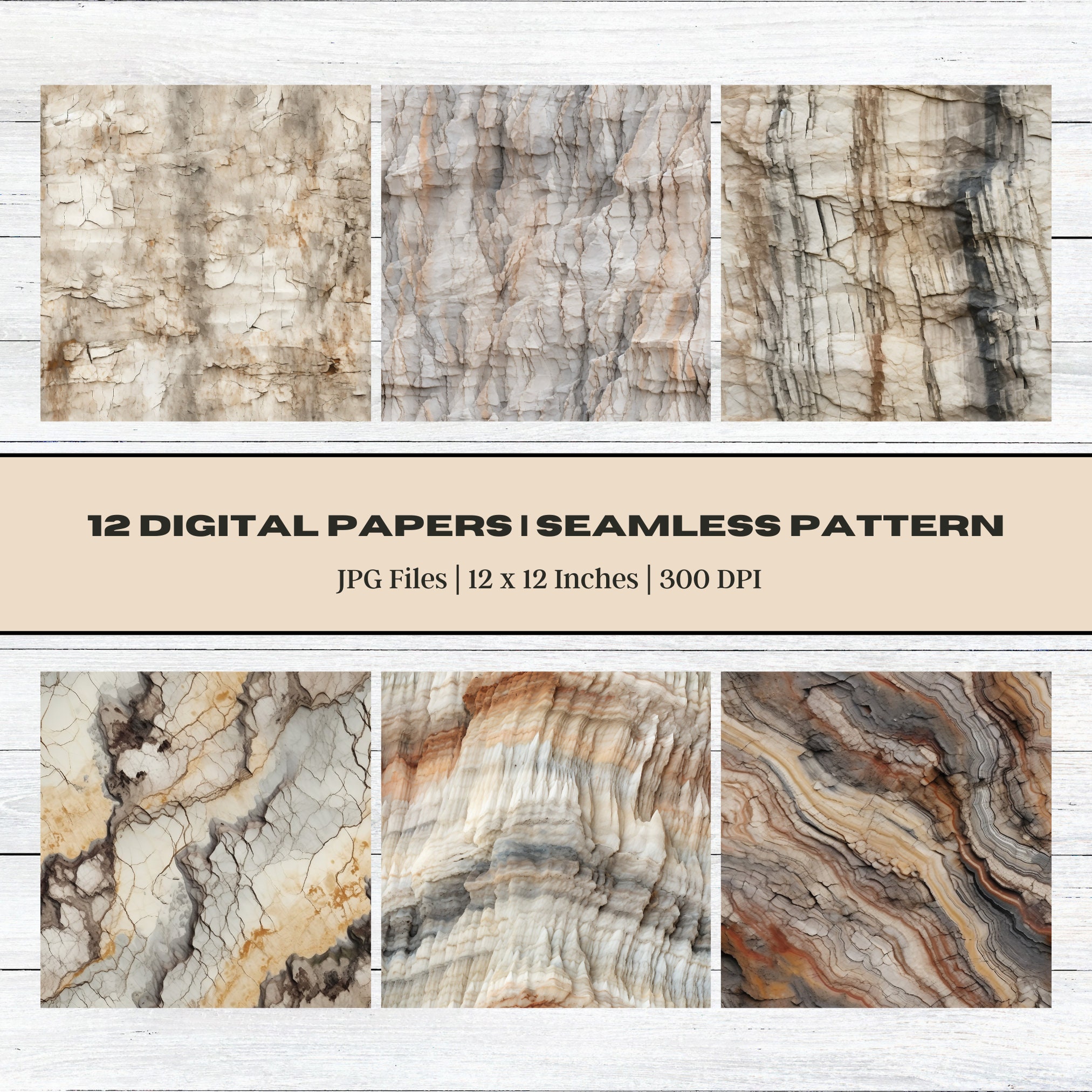 12 Cliff Rock Digital Paper, Seamless Pattern, Stone Texture Background ...