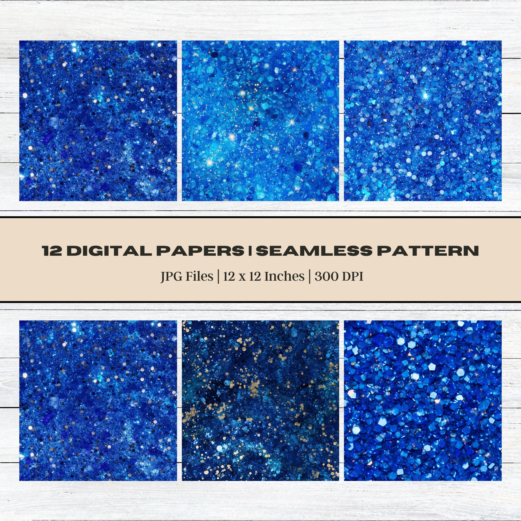 12 Blue Glitter Digital Paper, Jewel Backgrounds, Glitter Texture ...