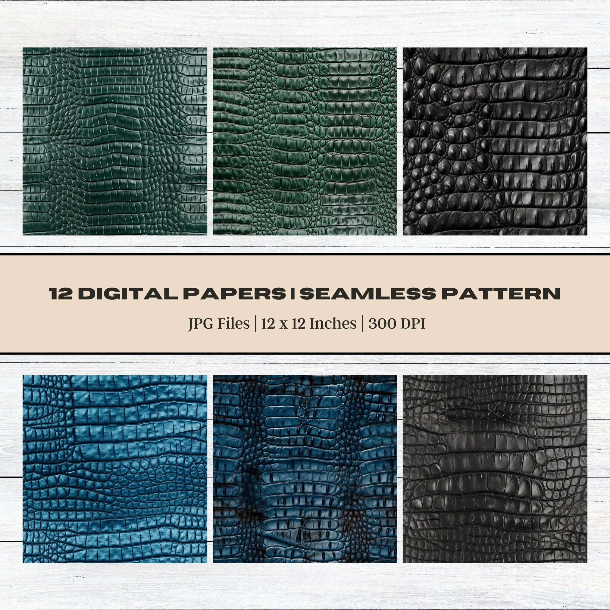 Alligator Leather Seamless Pattern, Exotic Reptile Print (digital ...