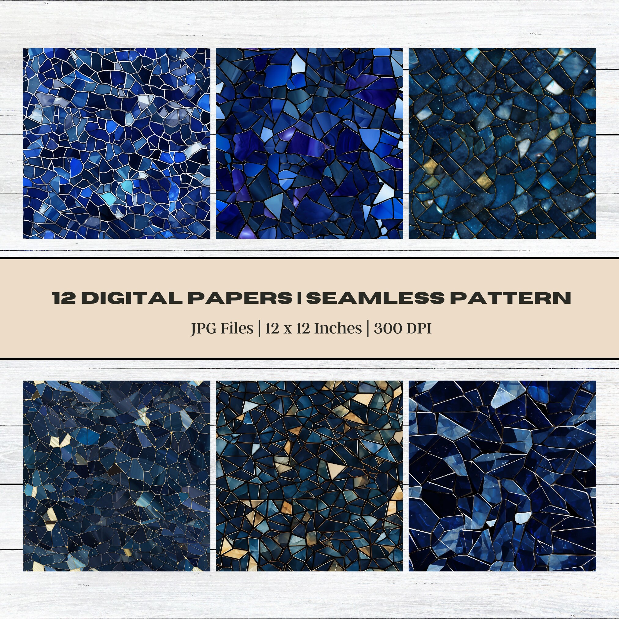 12 Stained Glass Digital Paper, Stained Glass Patterns, Stained Glass ...