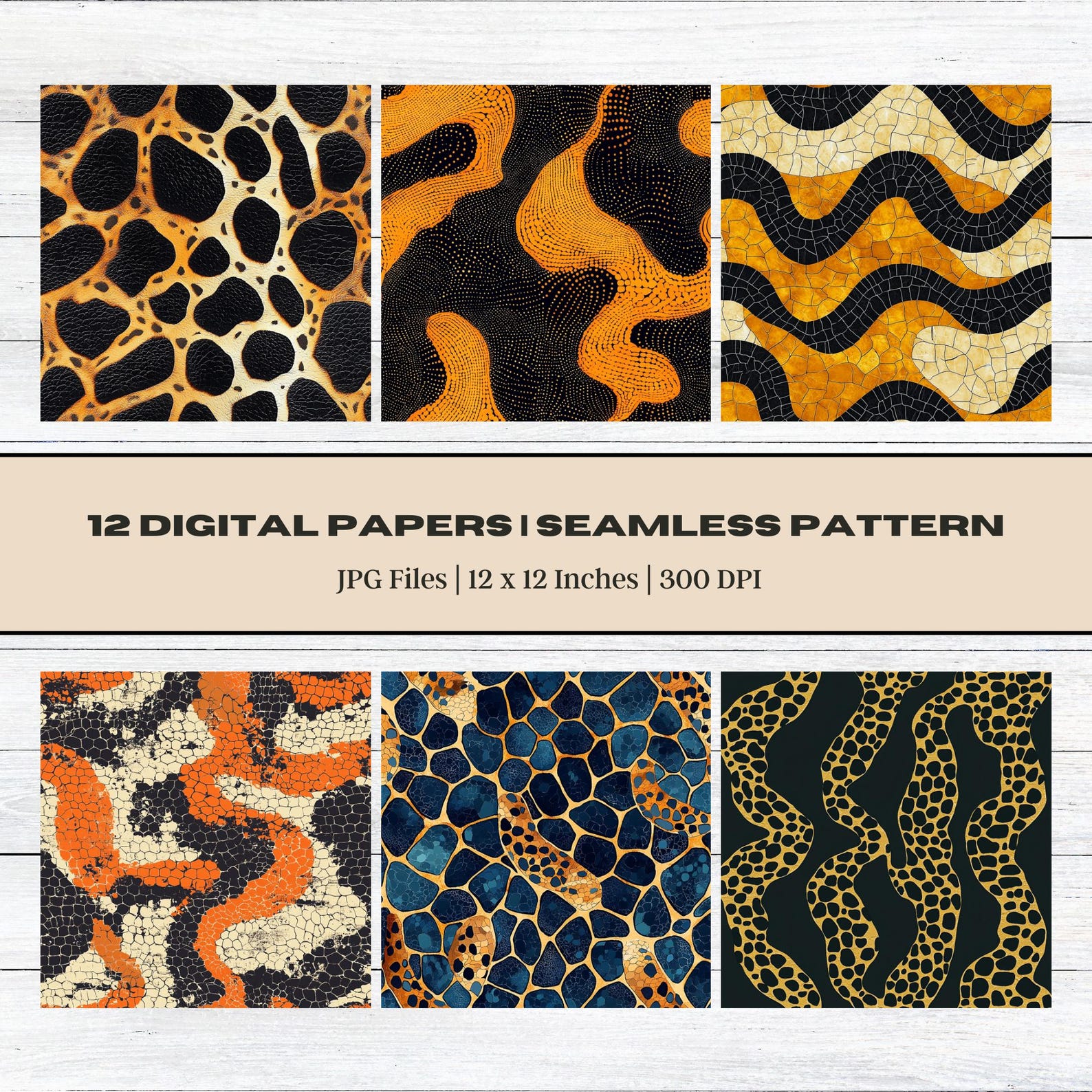 12 Abstract Snake Skin Digital Paper, Leather Pattern, Snake Skin ...