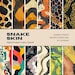 12 Abstract Snake Skin Digital Paper, Leather Pattern, Snake Skin ...