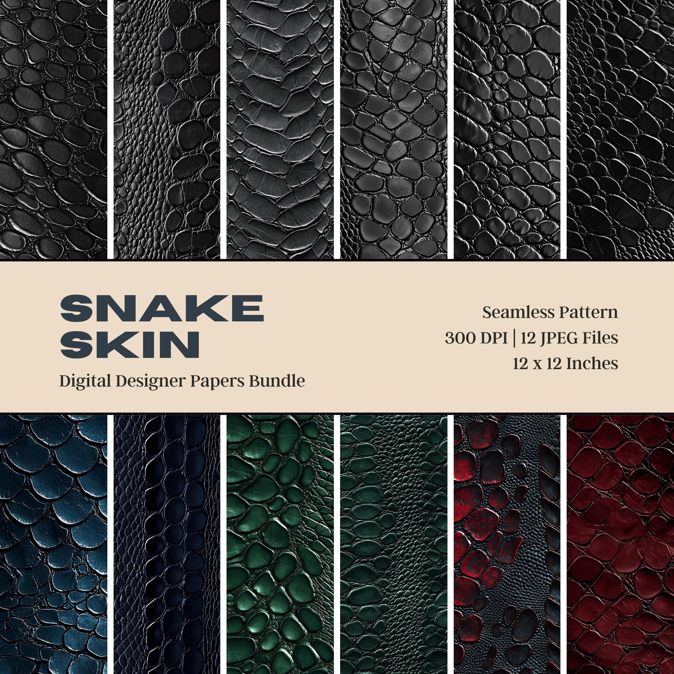 12 Snake Skin Digital Paper, Leather Pattern, Snake Skin Textures ...