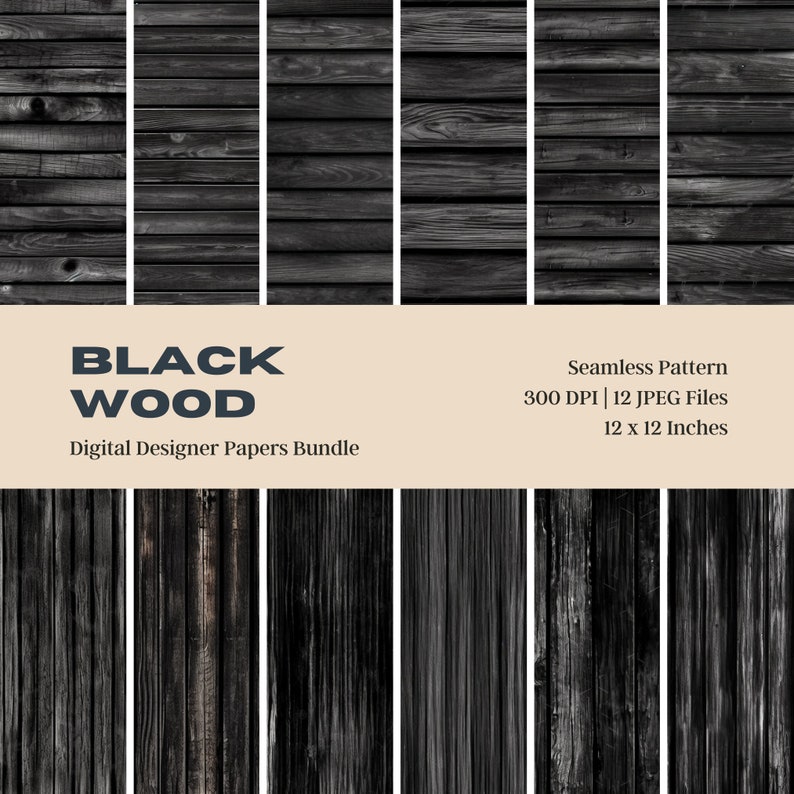 Black Wood Texture Digital Paper, Rustic Distressed Wood (digital ...