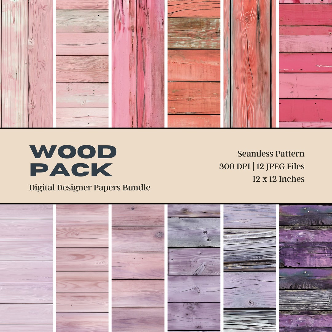 Pink & Purple Wood Digital Paper, Rustic Texture (digital Download) - Etsy