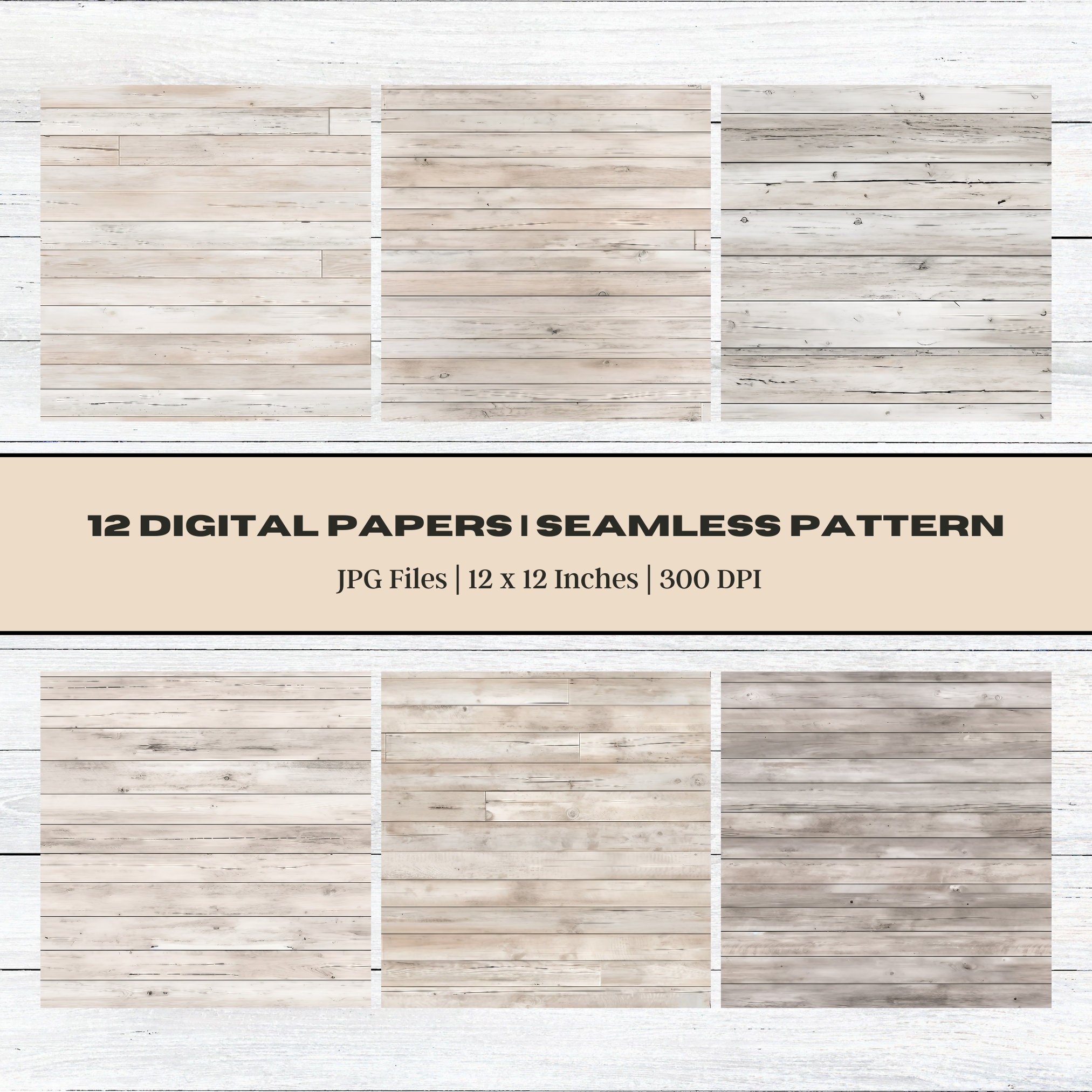 Distressed Wood Digital Paper, Rustic Seamless Patterns (digital ...