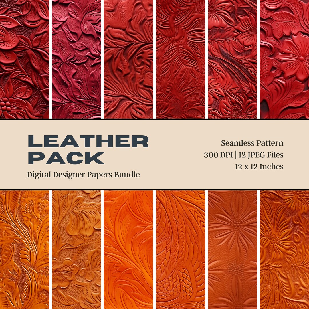 Embossed Leather Digital Paper, Seamless Textures (12x12 Inches) - Etsy