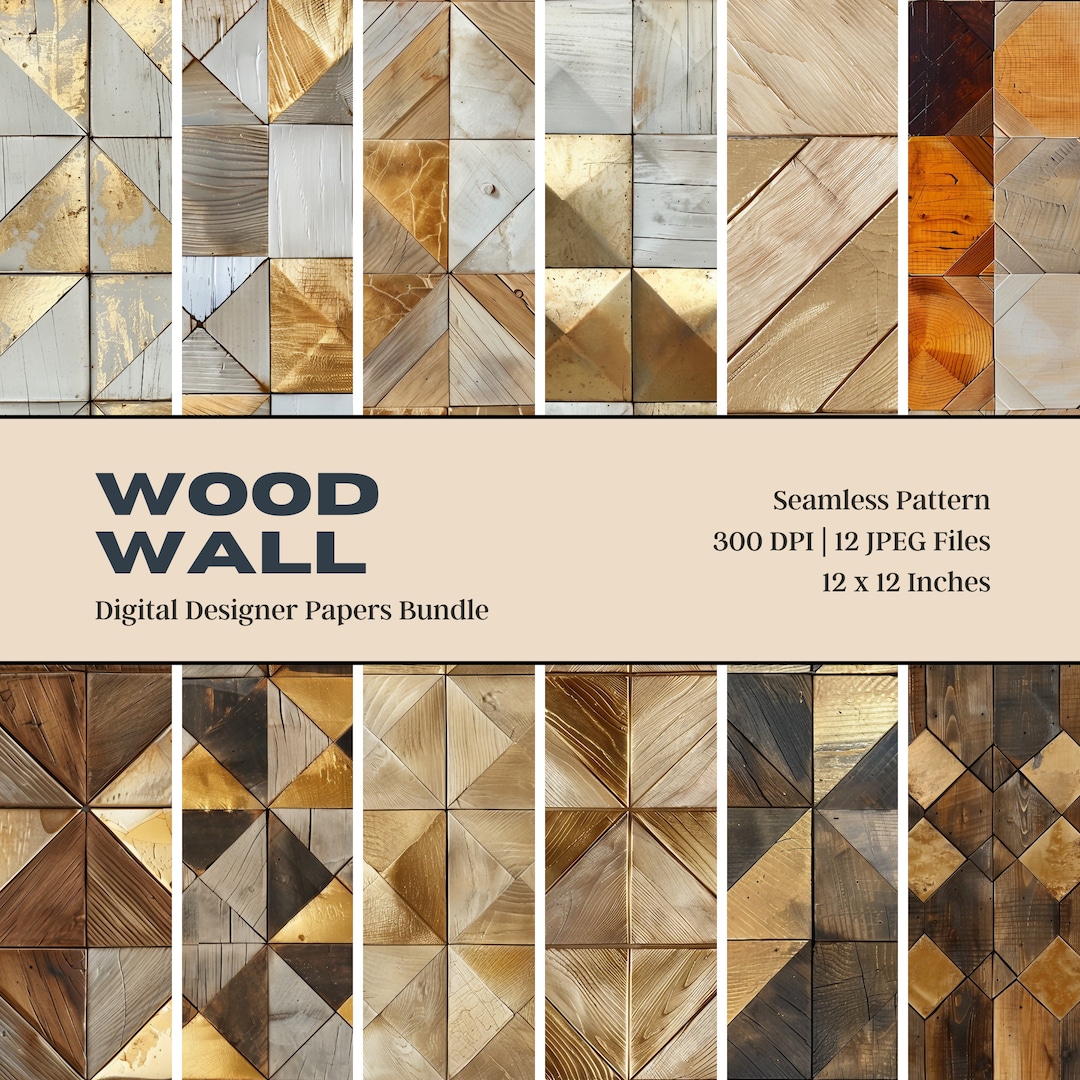 Gold Wood Tile Digital Paper, Seamless Wall Pattern (digital Download ...