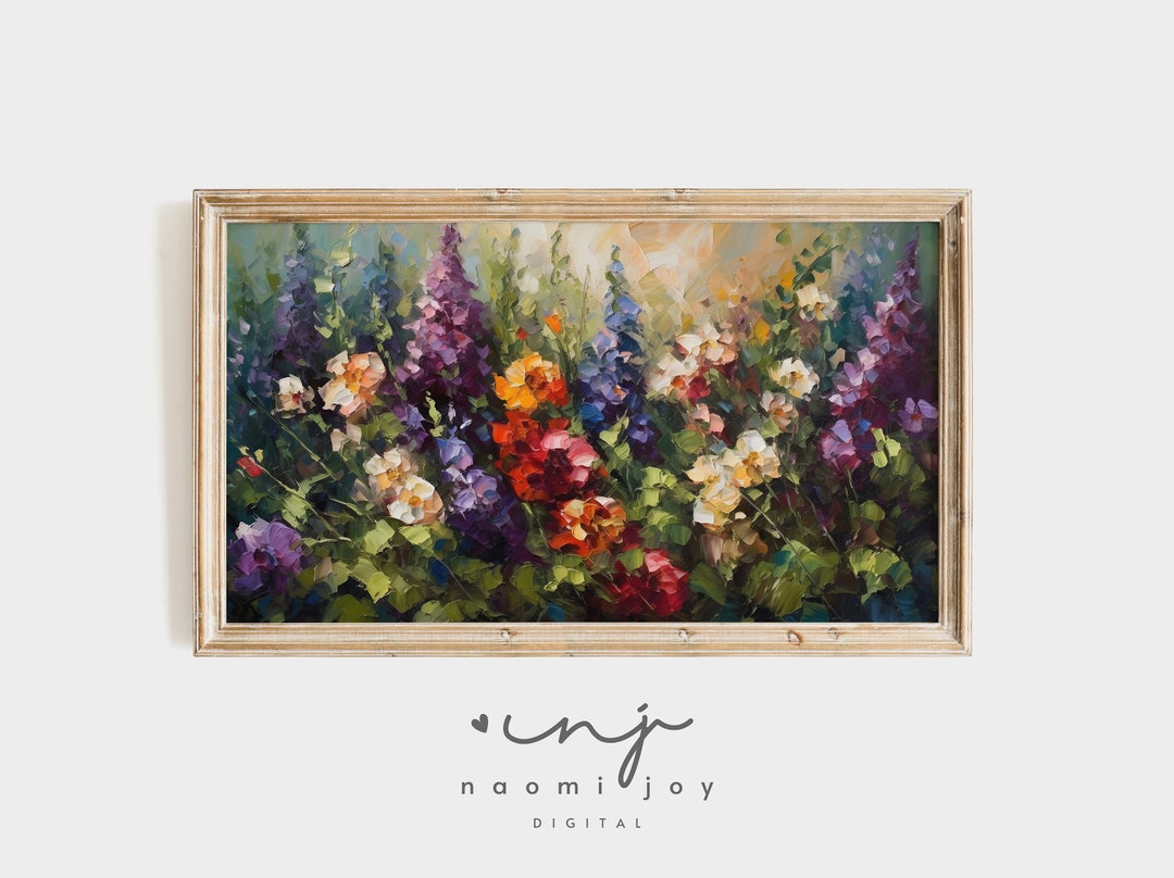 TV Frame Art Samsung Frame TV Art English Cottage Garden Flowers ...