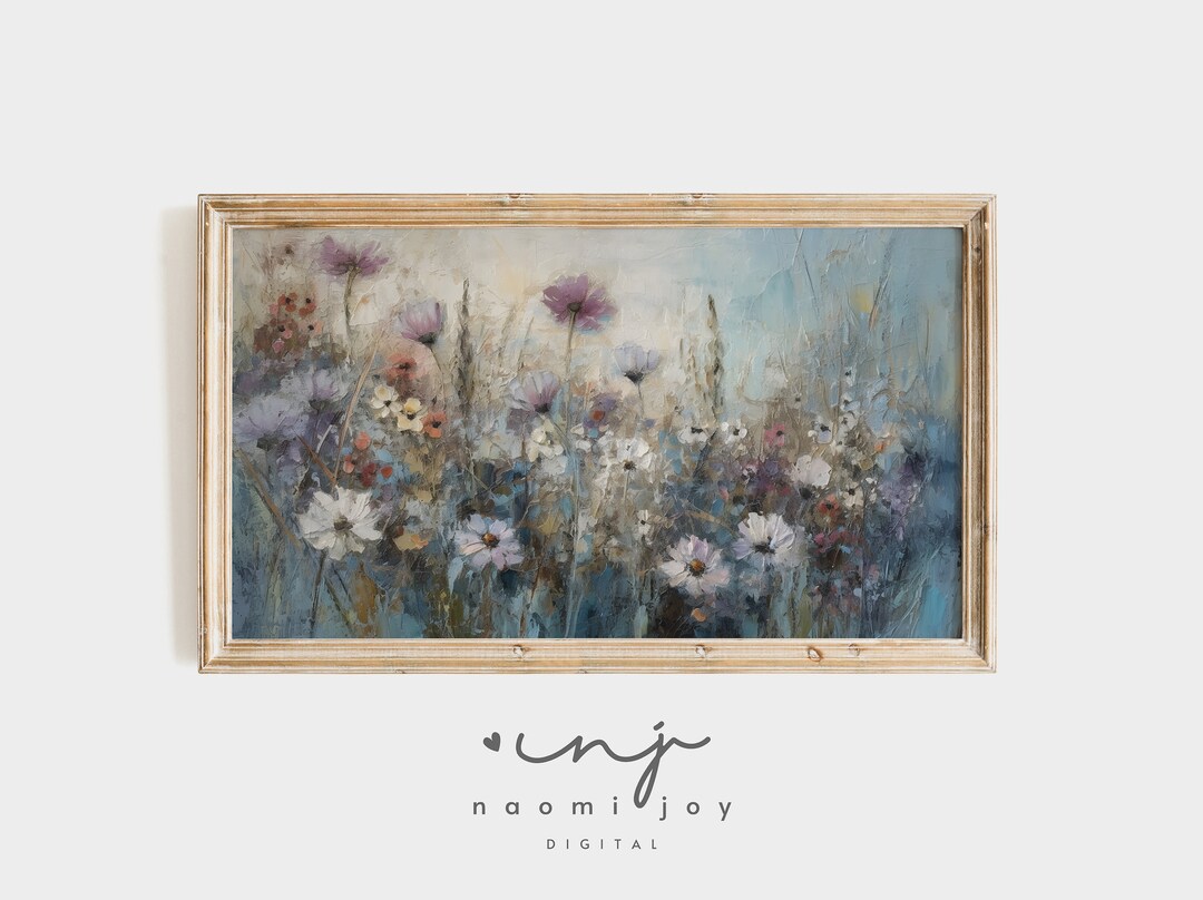 TV Frame Art Samsung Frame TV Art Wildflowers Daisy Cottage Garden ...