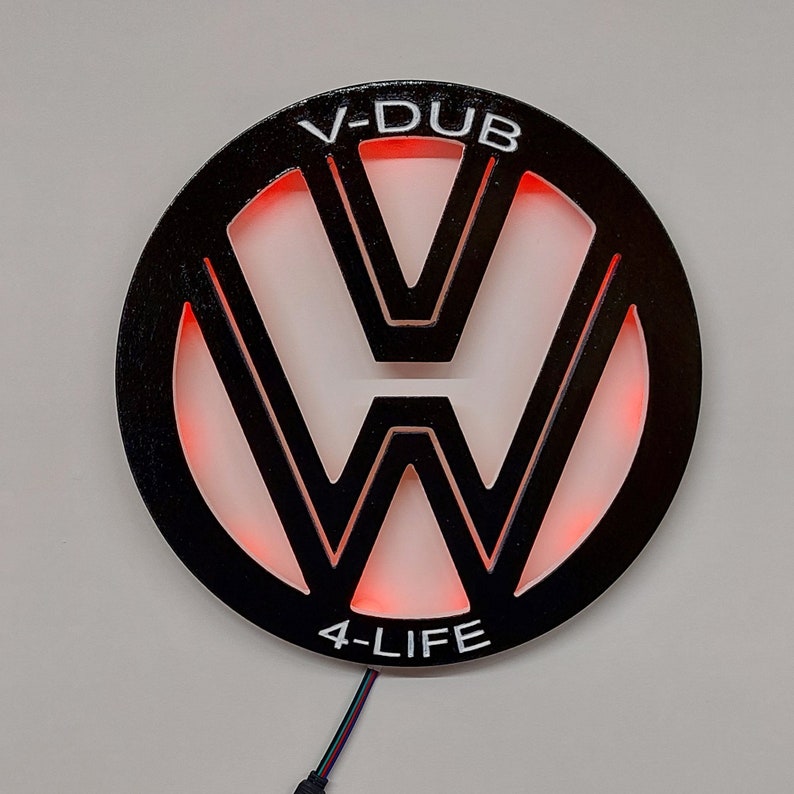 Vw Logo LED Light Remote Control/home/garage/campervan/mancave/wall Art ...