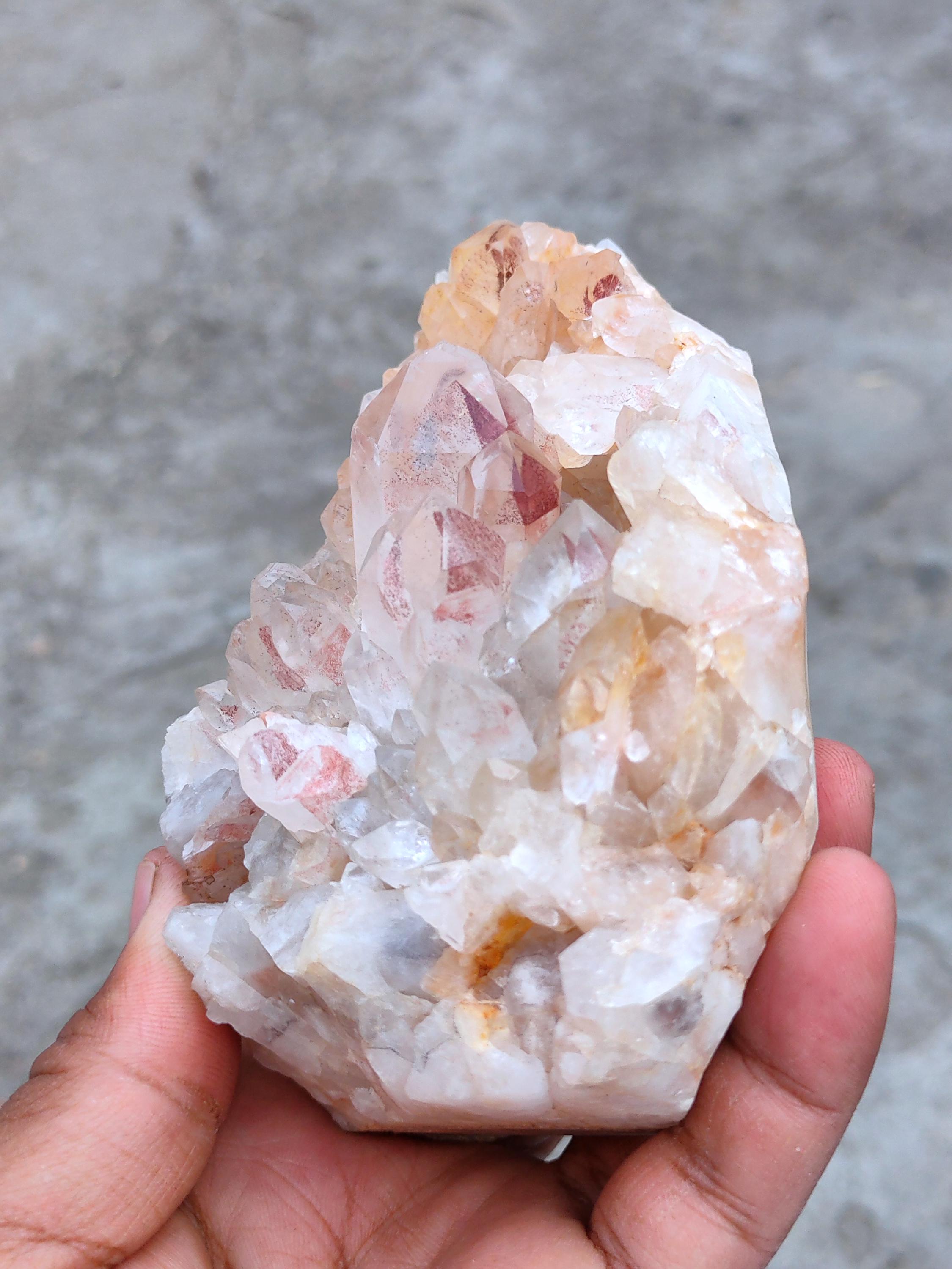 Quartz fantôme rouge Quartz coucher de soleil Spécimen de minéraux ...