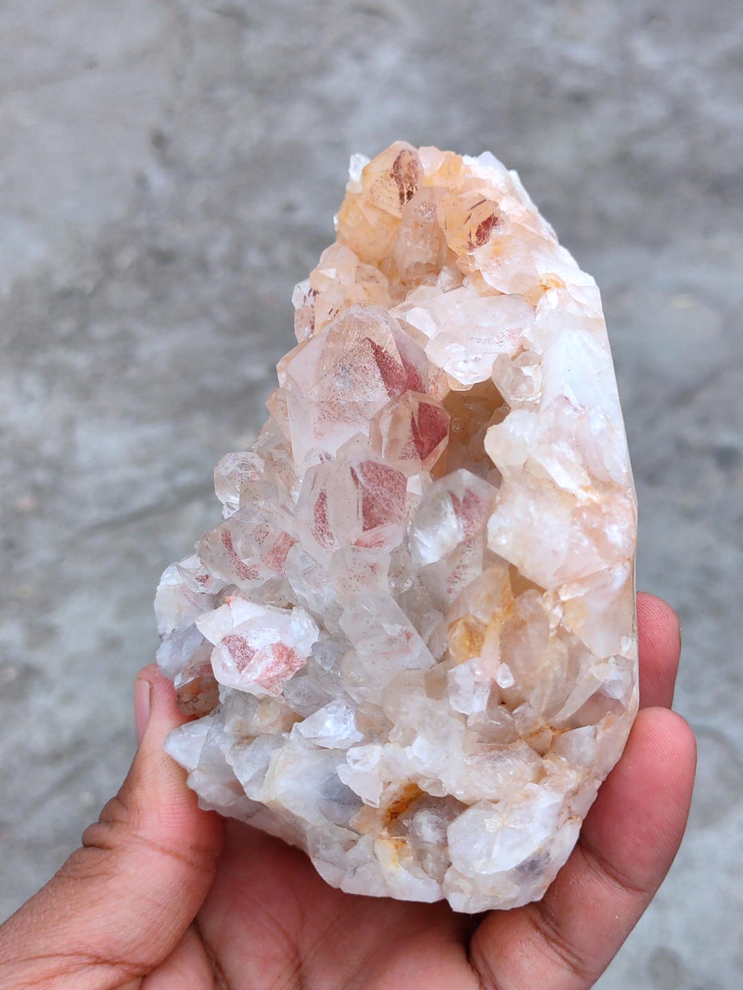 Quartz fantôme rouge Quartz coucher de soleil Spécimen de minéraux ...