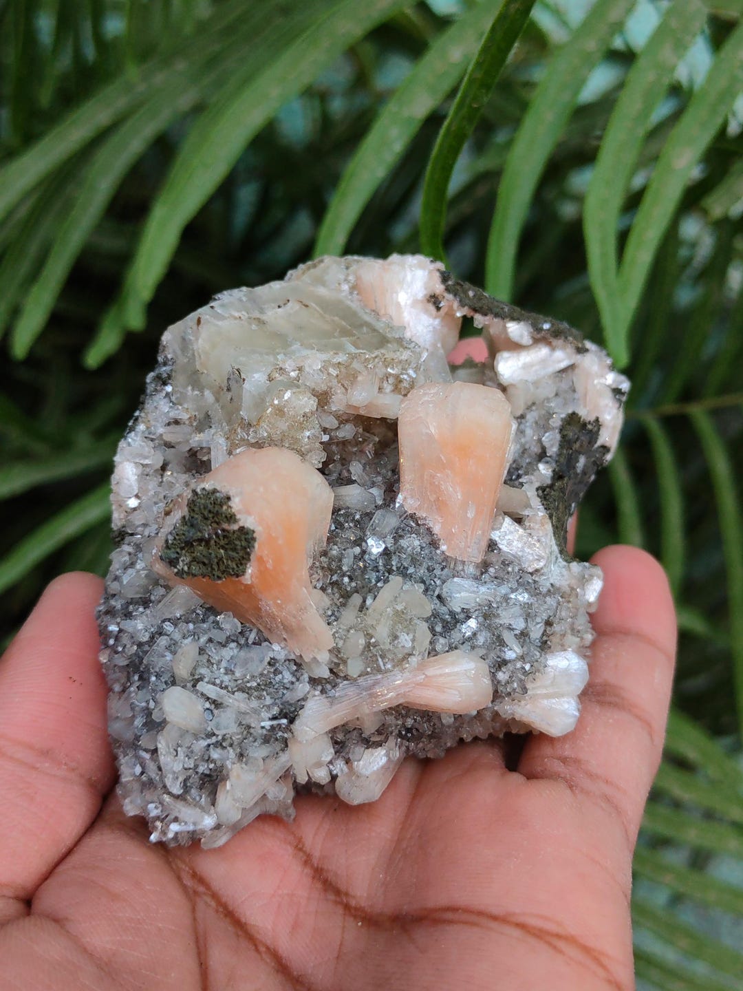 Orange Stilbite With Heulandite Very Nice Specimen Indian Minerals ...