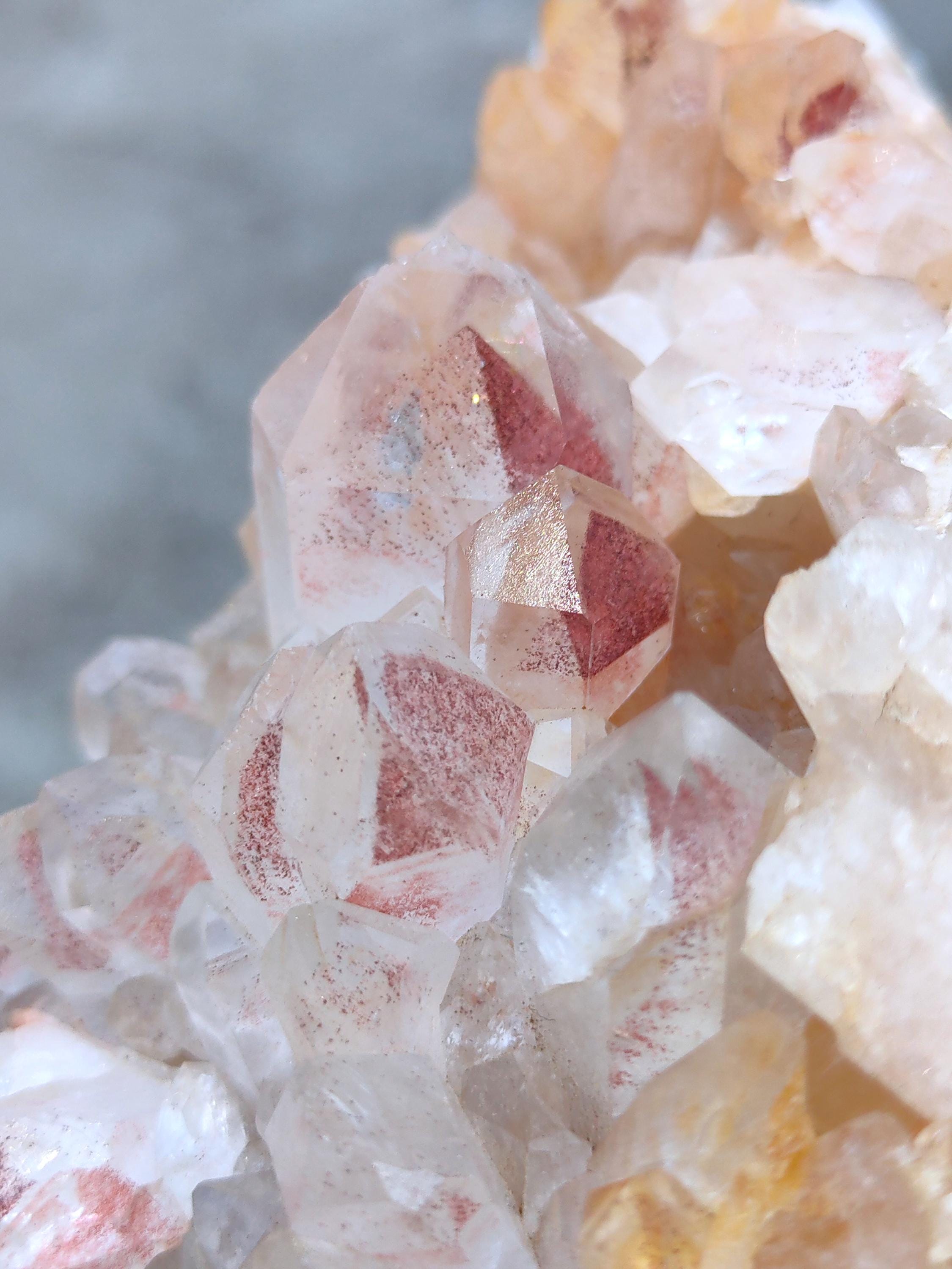 Quartz fantôme rouge Quartz coucher de soleil Spécimen de minéraux ...