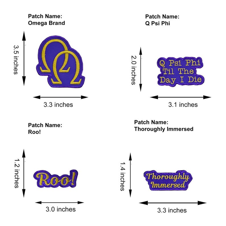 Purple and Gold Fraternity Embroidered Iron-on or Sew-on Patch ...