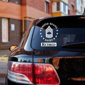 US Army Retired Enlisted or Officer Rank Insignia Decal Sticker - Etsy
