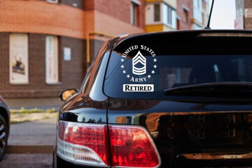 US Army Retired Enlisted or Officer Rank Insignia Decal Sticker - Etsy