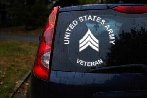 US Army Veteran Enlisted Rank Insignia Round Decal Sticker Vinyl No ...