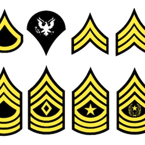 US Army Veteran Enlisted Rank Insignia Round Decal Sticker Vinyl Red ...