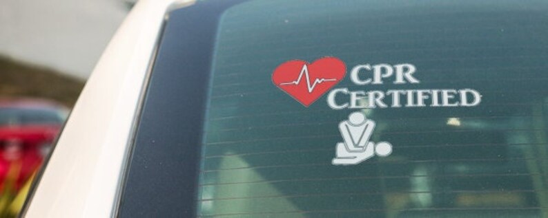 CPR Certified Red Heart Decal Sticker - Etsy