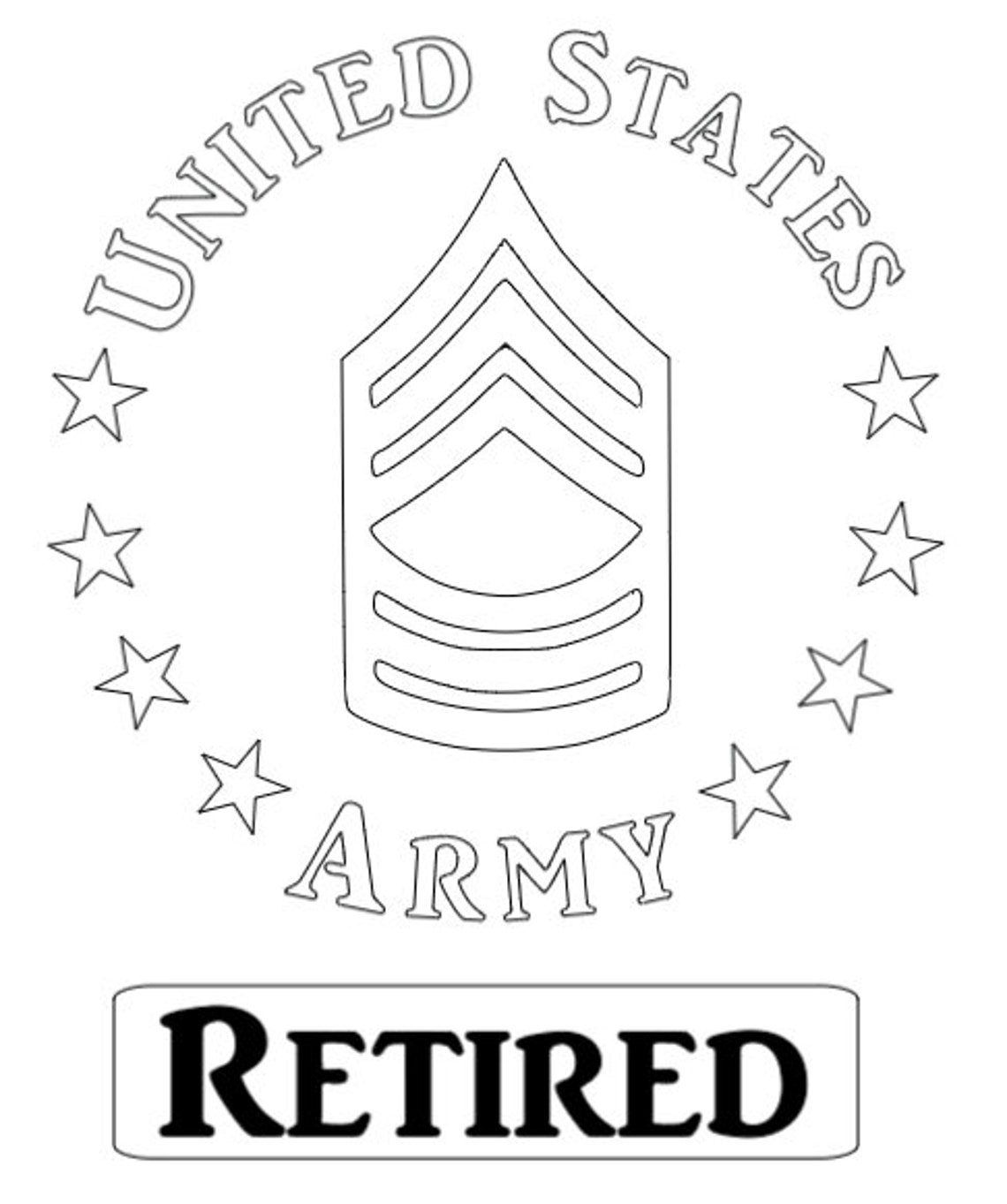 US Army Retired Enlisted or Officer Rank Insignia Decal Sticker - Etsy