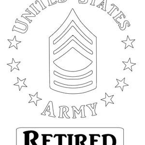 US Army Retired Enlisted or Officer Rank Insignia Decal Sticker - Etsy