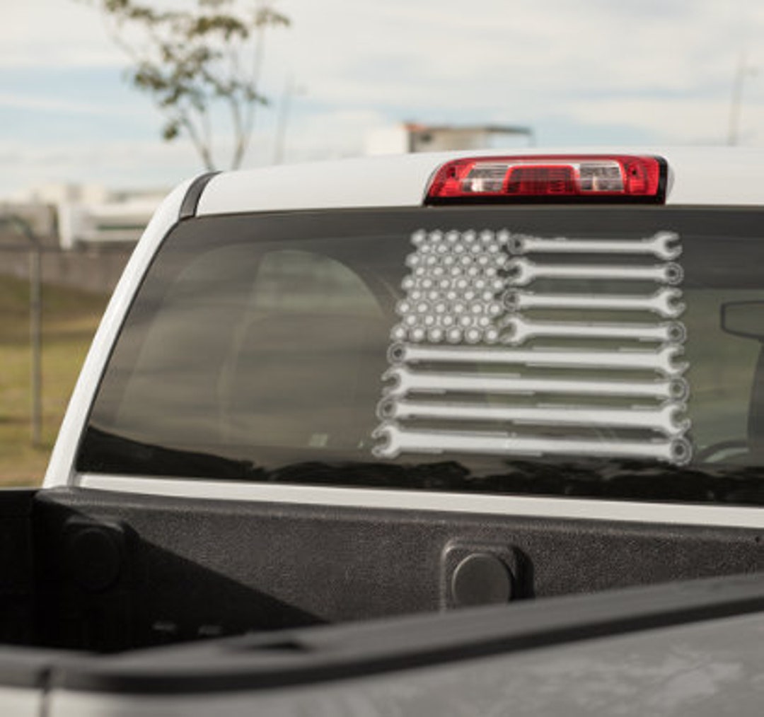 Wrench Flag Car Window Decal Sticker - Etsy