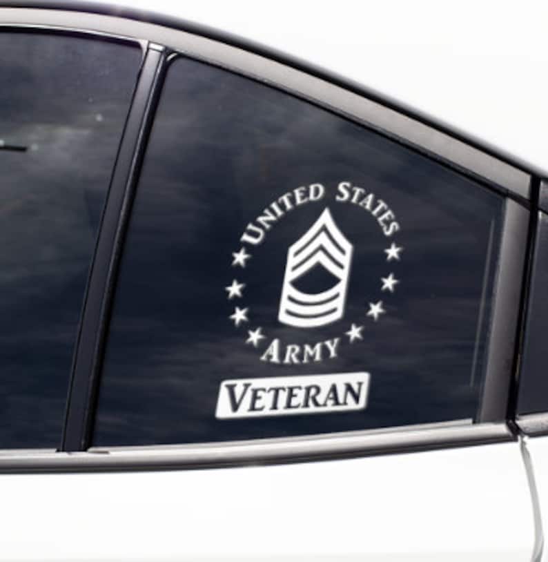 US Army Veteran Enlisted or Officer Rank Insignia Decal Sticker - Etsy
