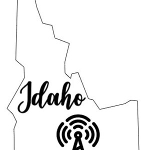 State of Idaho With Name and Antenna Decal Sticker Vinyl Amateur Radio ...