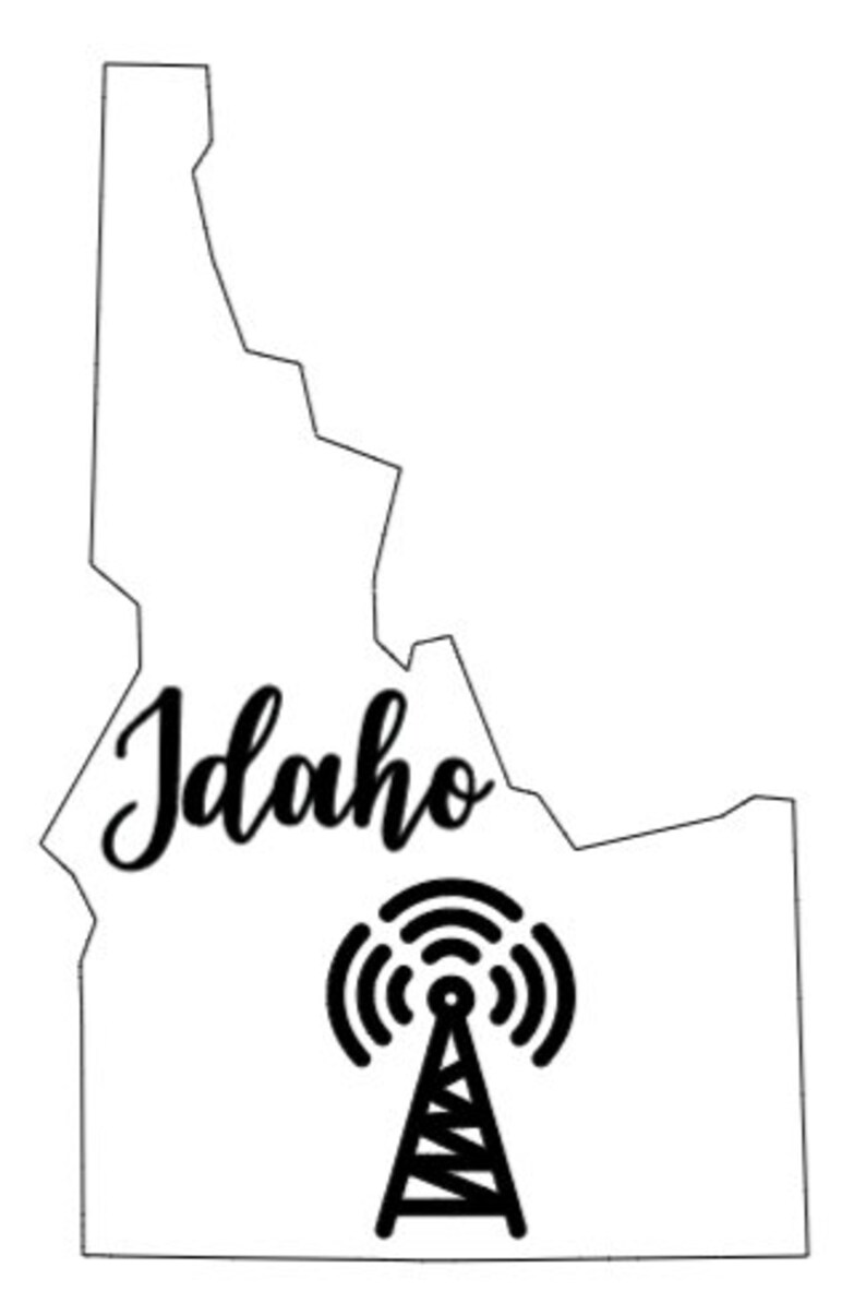 State of Idaho With Name and Antenna Decal Sticker Vinyl Amateur Radio ...