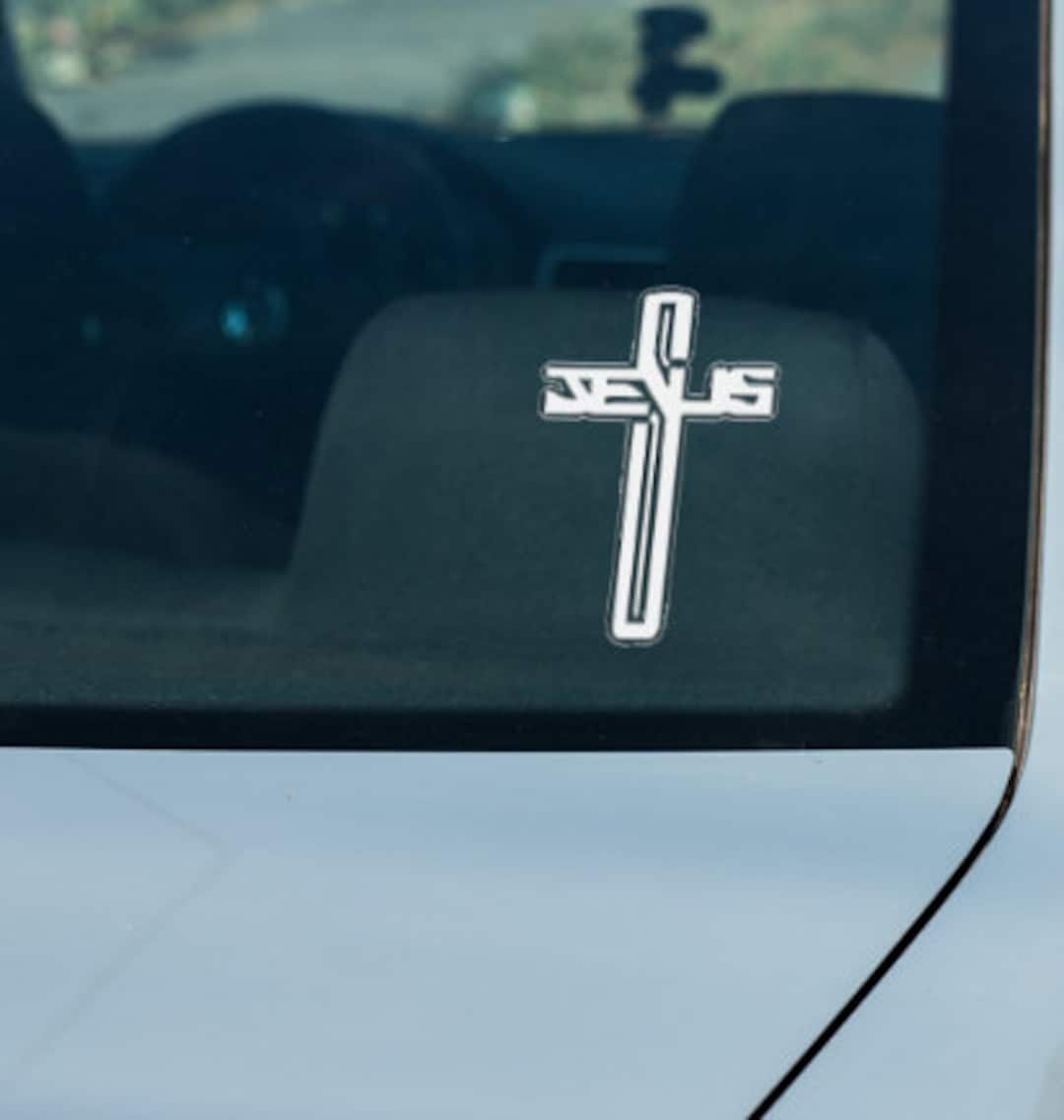 Jesus Cross Car Window Decal Sticker - Etsy