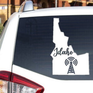 State of Idaho With Name and Antenna Decal Sticker Vinyl Amateur Radio ...