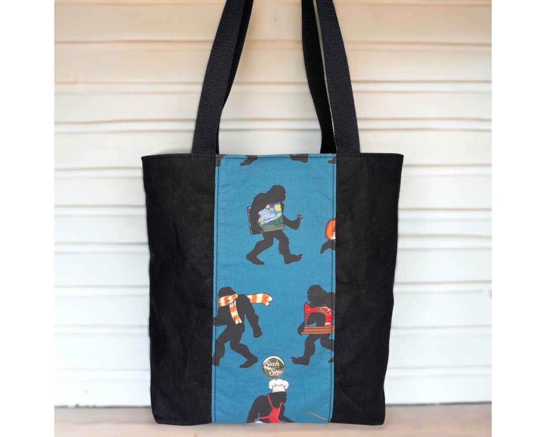Bigfoot Tote Bag: Waxed Canvas With Sasquatch Shenanigans - Etsy