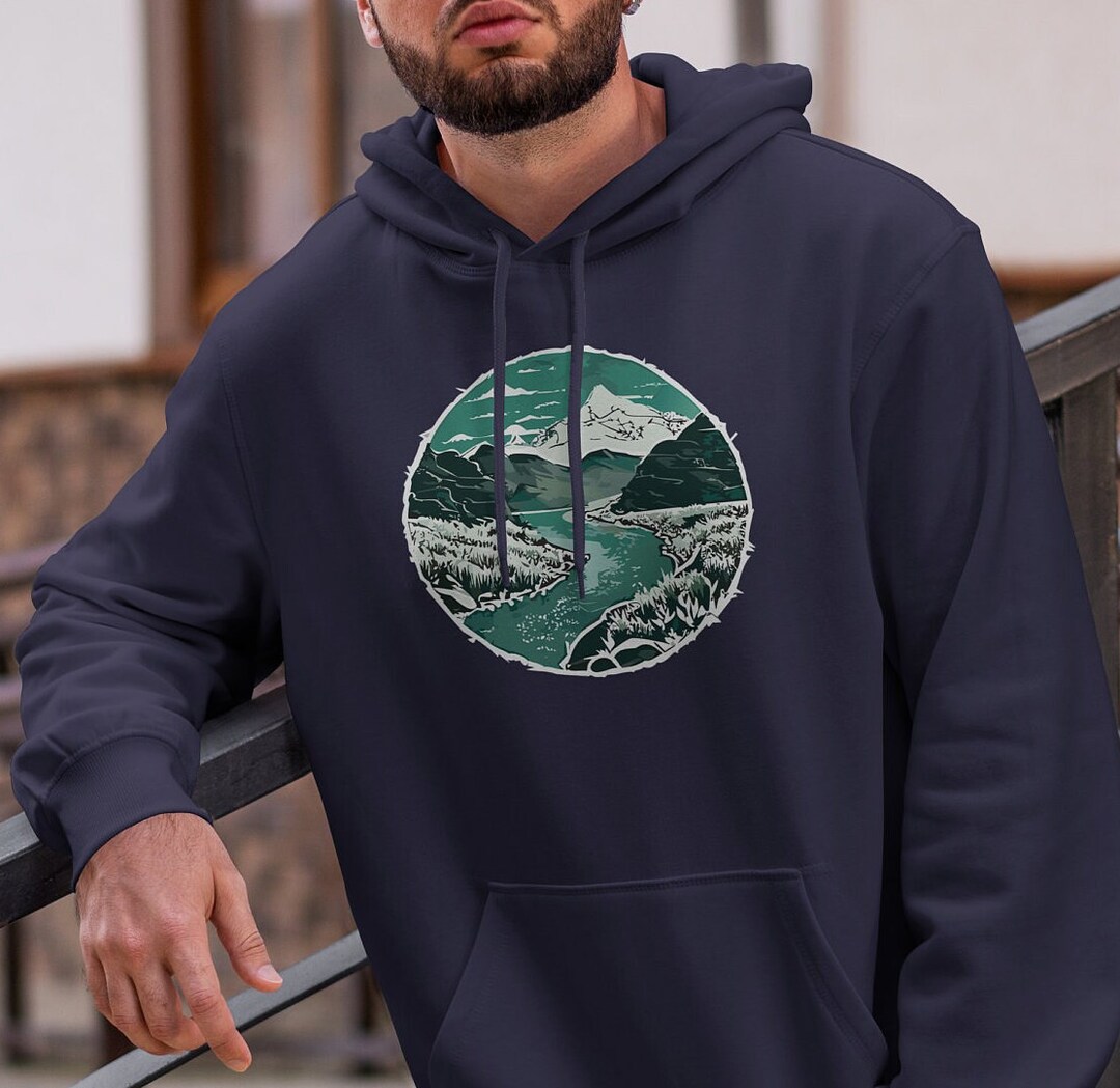River Valley Unisex Hoodie - Mountain Landscape - River Hoodie ...