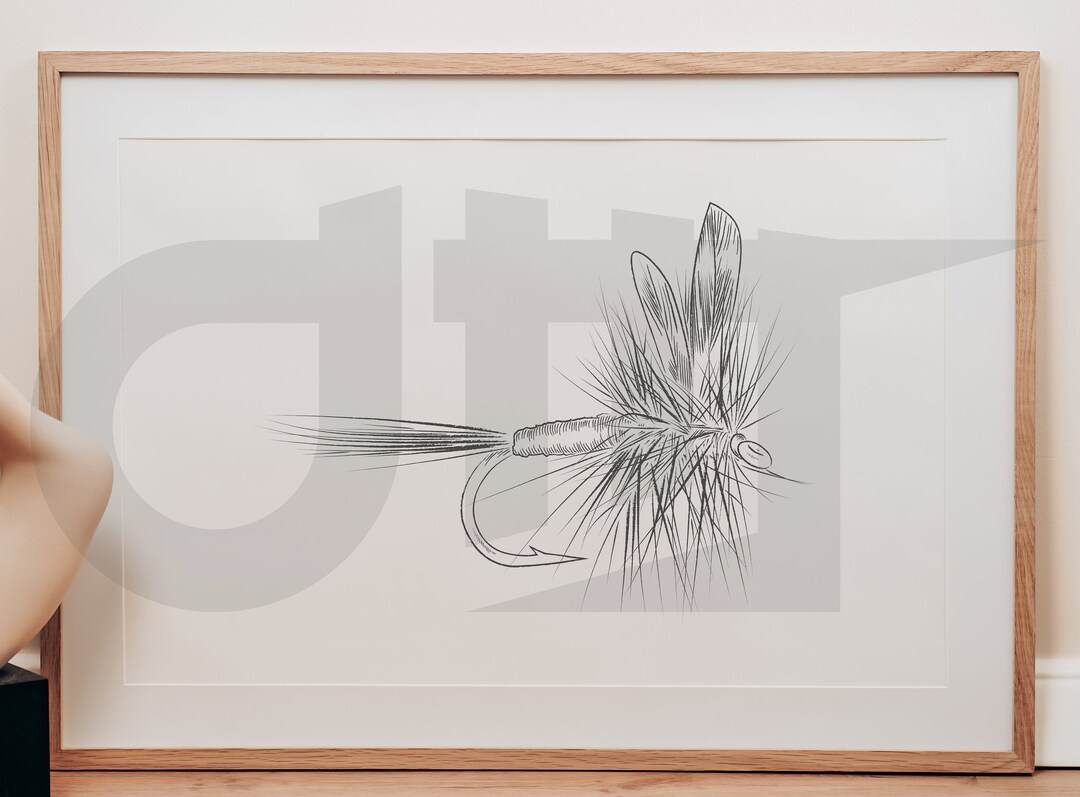 Adams Dry Fly - Fly Tying - Illustration - Fly Fishing Print - Fishing ...