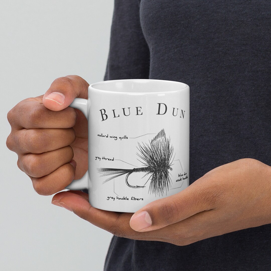 Blue Dun Dry Fly White Glossy Mug - Fly Fishing Gear - Fly Tying ...