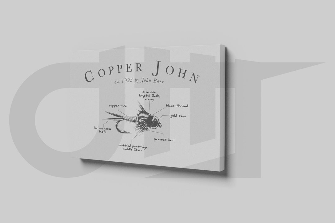 Copper John - Fly Tying - Illustration - Fly Fishing Print - Fishing ...