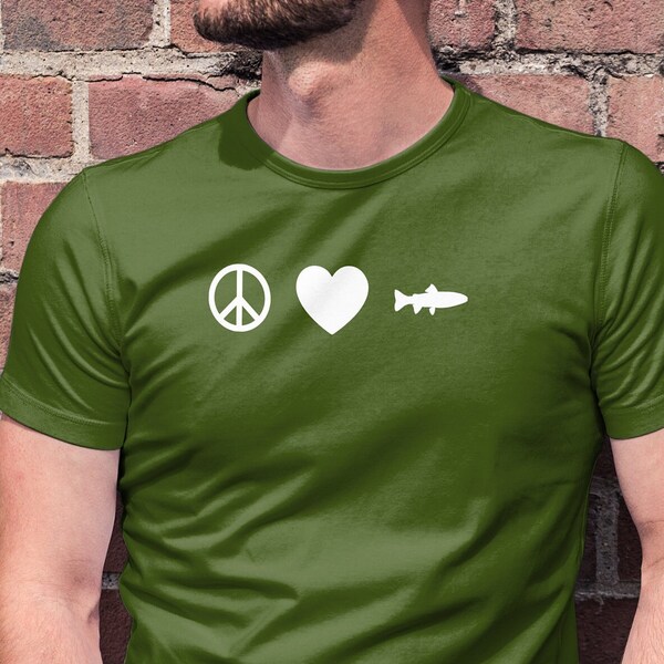 Peace Love Fishing Shirt - Etsy