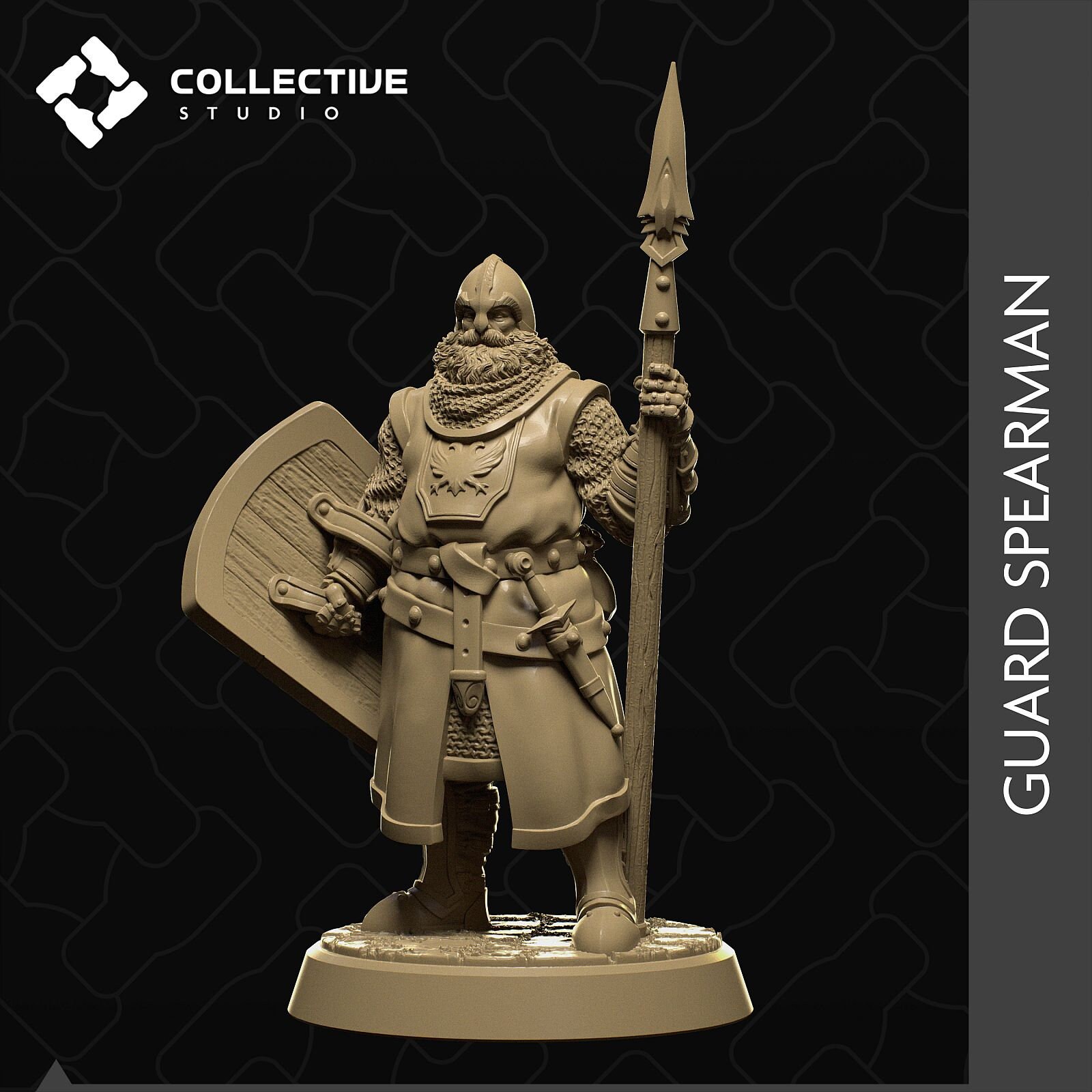 7 Piece Human Guards Pack 3D Printed Dnd Miniatures for - Etsy