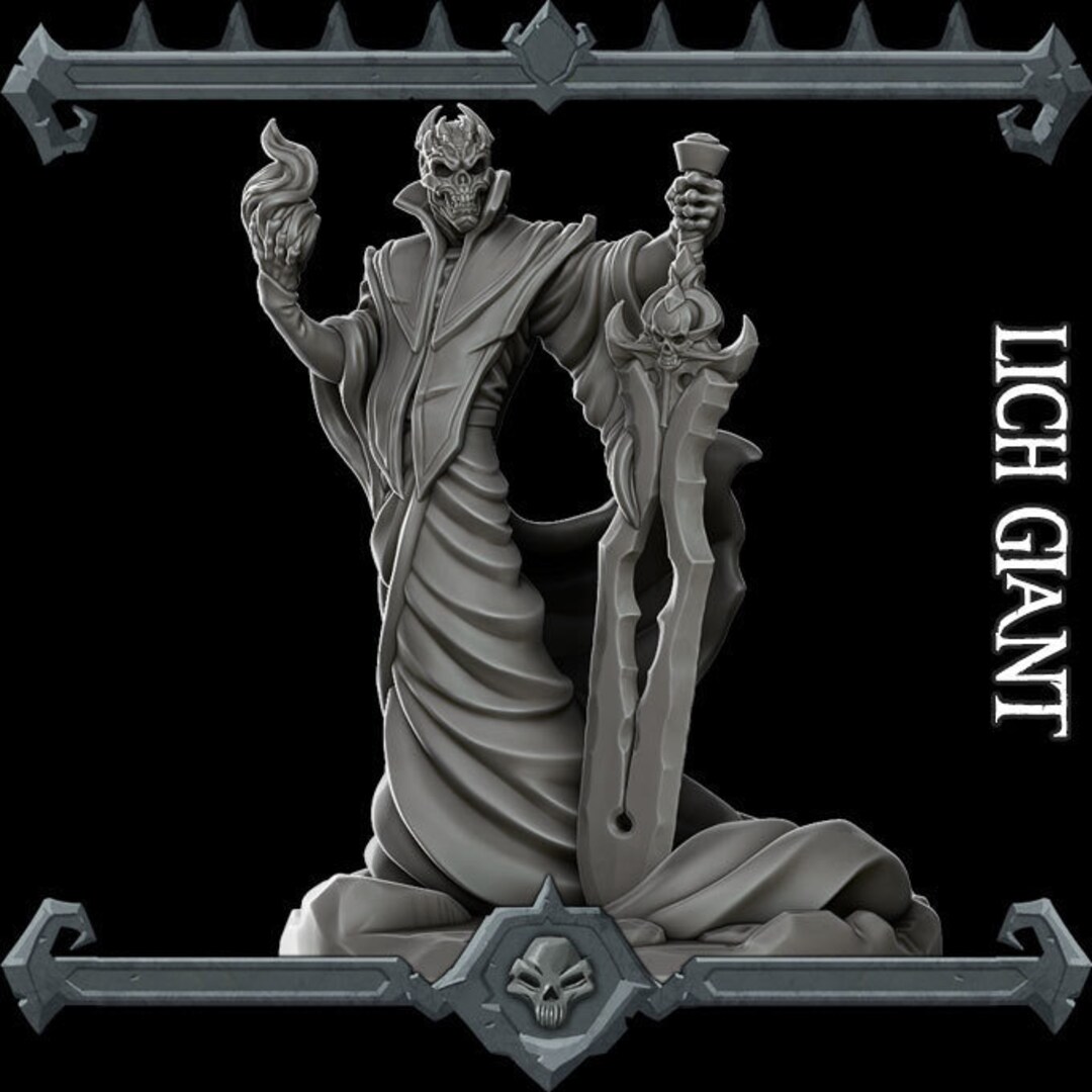 Giant Lich 3D Printed Dnd Miniature for Tabletop D&D RPG - Etsy