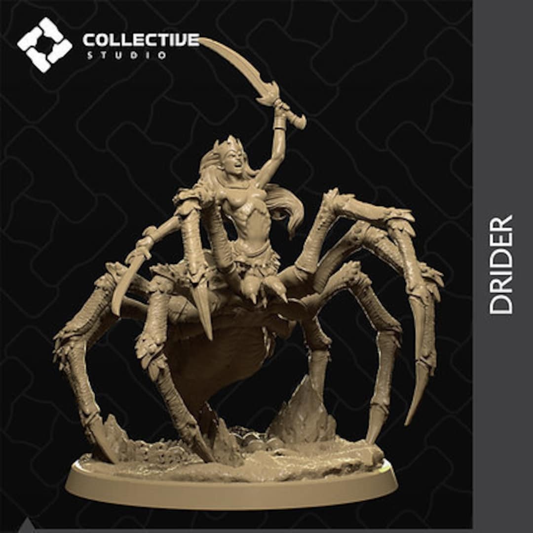 Drider 2 Inch Base Giant Spider 3D Printed Dnd Miniature - Etsy