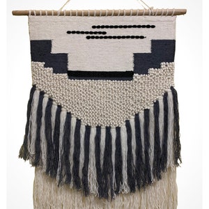 Hand-woven Wool Wall Art-classic Grey Pattern - Etsy