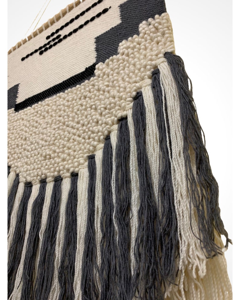 Hand-woven Wool Wall Art-classic Grey Pattern - Etsy